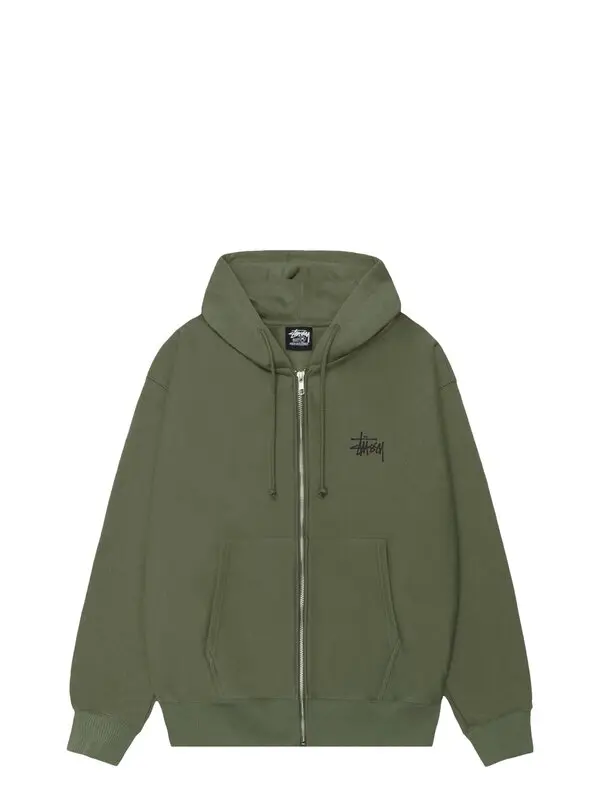 StÜssy Basic Zip Hoodie - Green