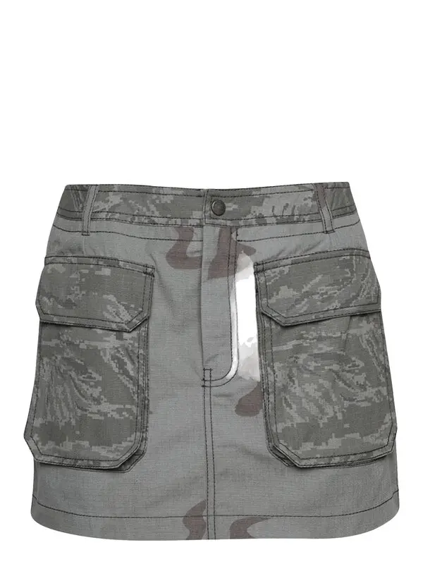 MARINE SERRE Regenerated Camo Mini Skirt - Grey