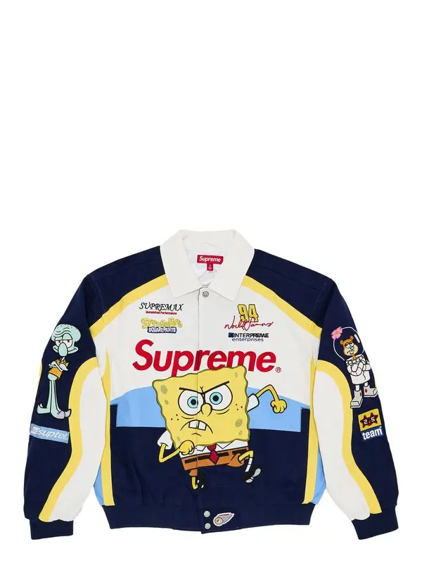 Supreme X Spongebob Squarepants X Jeff Hamilton Racing Jacket - White