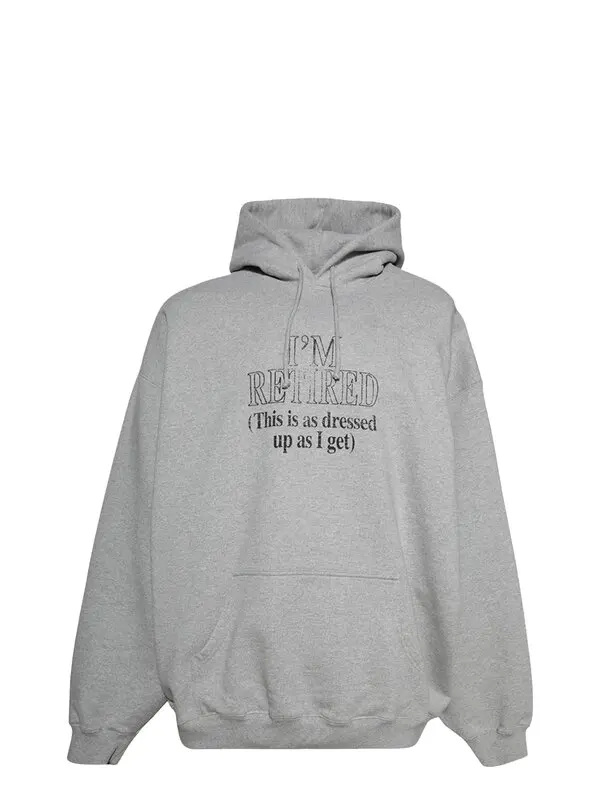 Vetements I'm Retired Oversized Hoodie - Grey