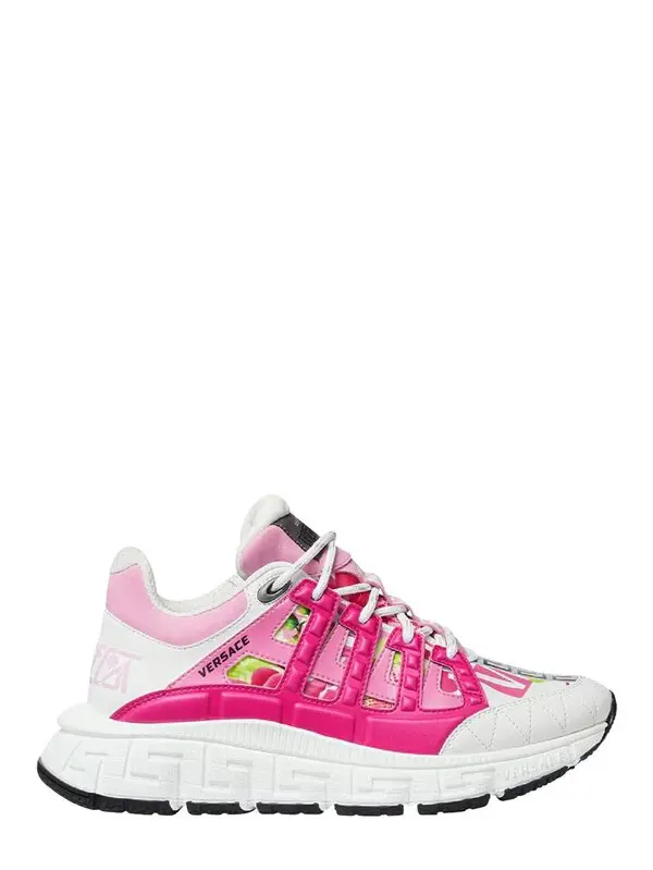 Versace Trigreca Logo Orchid Print Sneakers - Pink