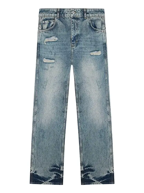 REPRESENT R3 Distressed Baggy Jeans - Blue