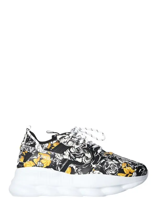 Versace Chain Reaction Baroque Floral Sneakers - Black