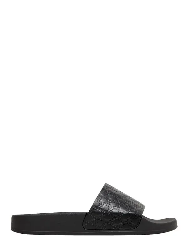 Balmain Calypso Embossed Monogram Sandal - Black