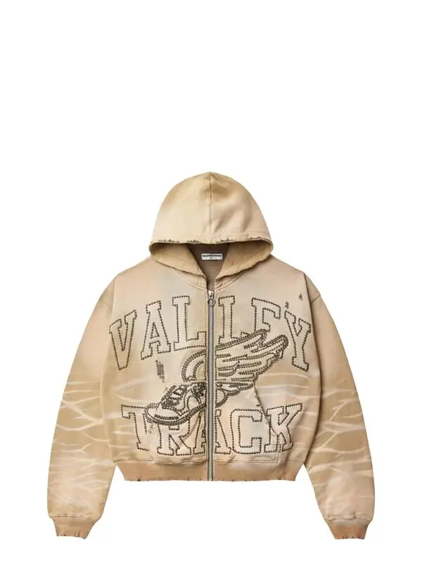 VALE FOREVER Garden Zip-up Hoodie - Tan