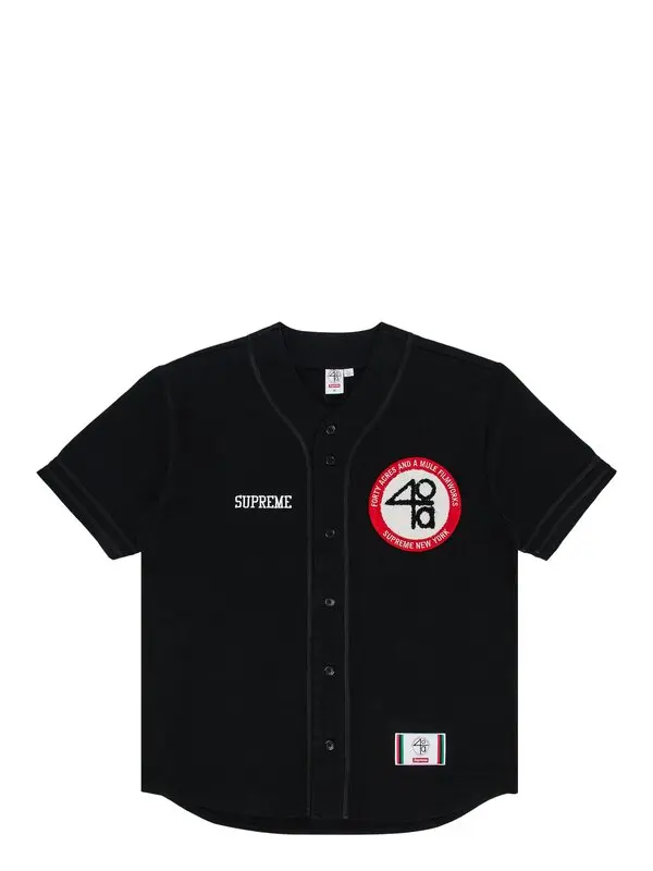 Supreme X 40 Acres Twill Baseball Jersey - Black