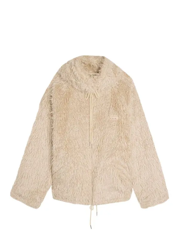 Marni Faux Fur-lined Hooded Jacket - White