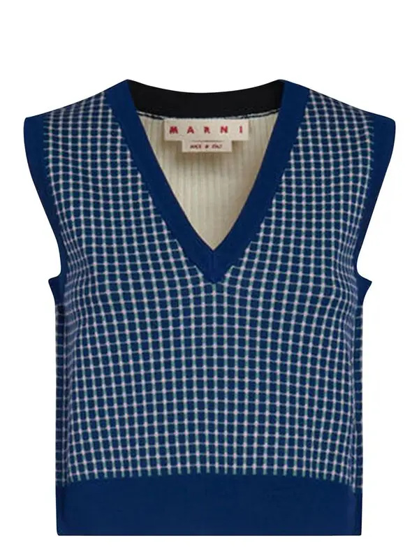 Marni Sleeveless V-neck Sweater - Blue
