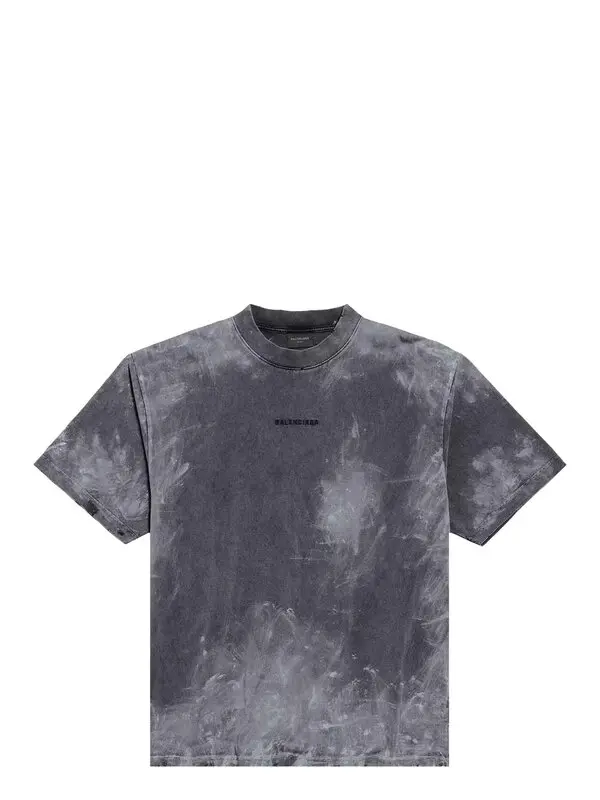 Balenciaga Paint Detailed Crewneck T-shirt - Grey