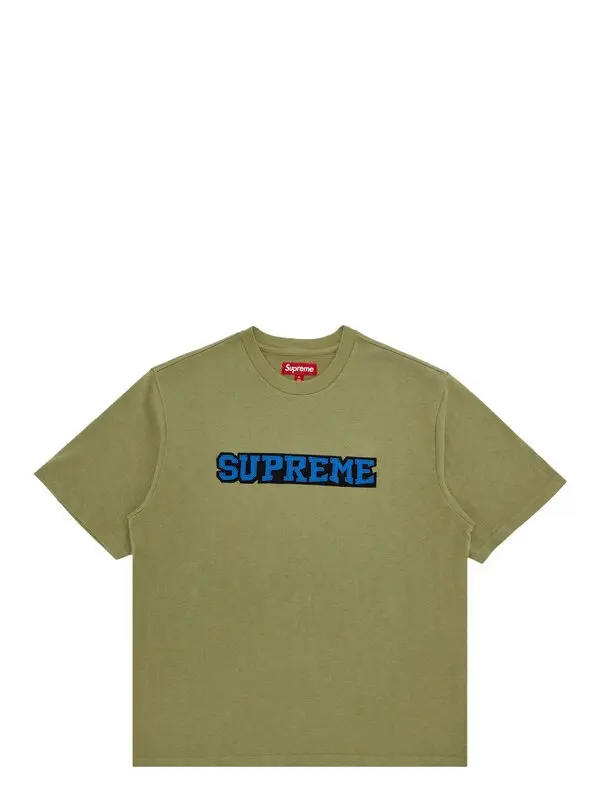 Supreme Satin Appliqué Short-sleeve Top - Green