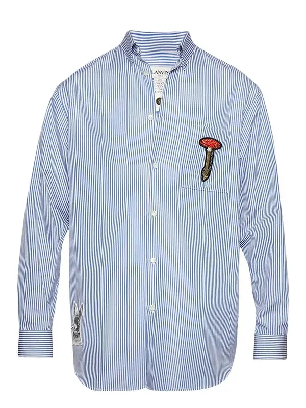 LANVIN Regular Fit-shirt With Cny Print - Blue