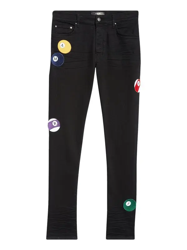 Amiri Pool Ball Embellished Skinny Jean - Black