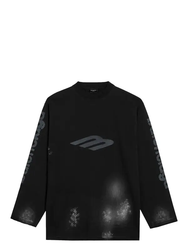 Balenciaga 3b Stencil Vintage Jersey T-shirt - Black