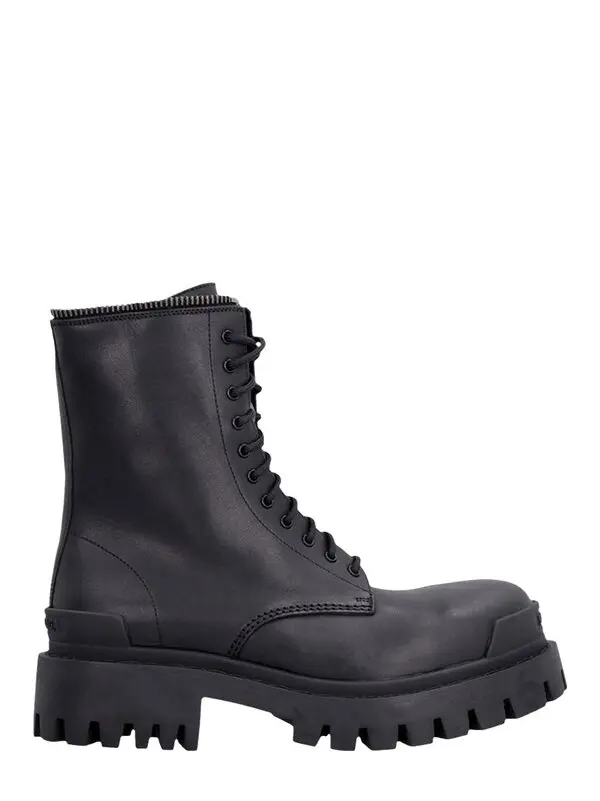 Balenciaga Lace-up Combat Boots - Black