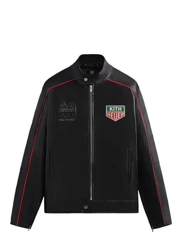Kith X Tag Heuer Formula Leather Racing Jacket - Black