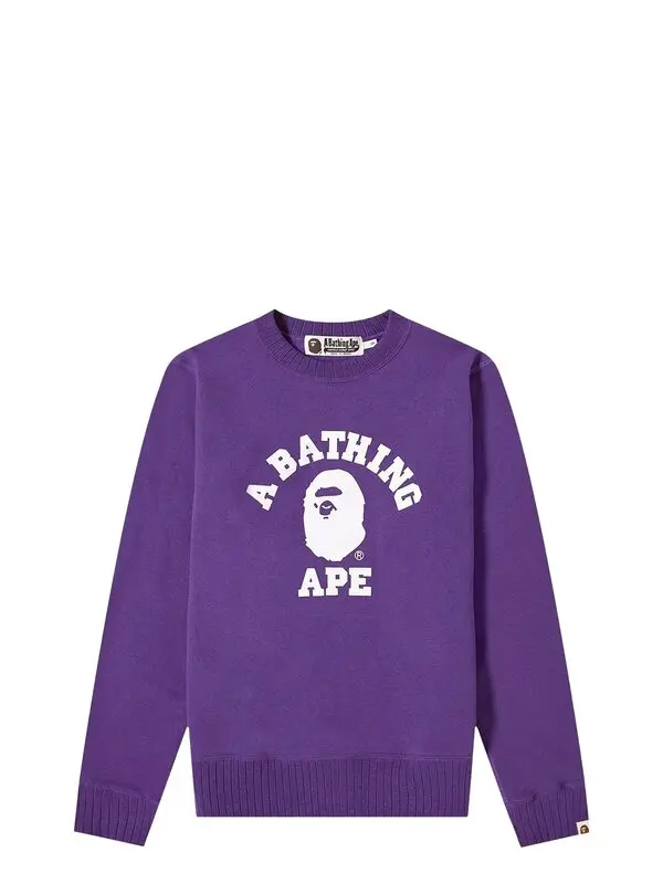 A BATHING APE College Crew Sweat - Purple