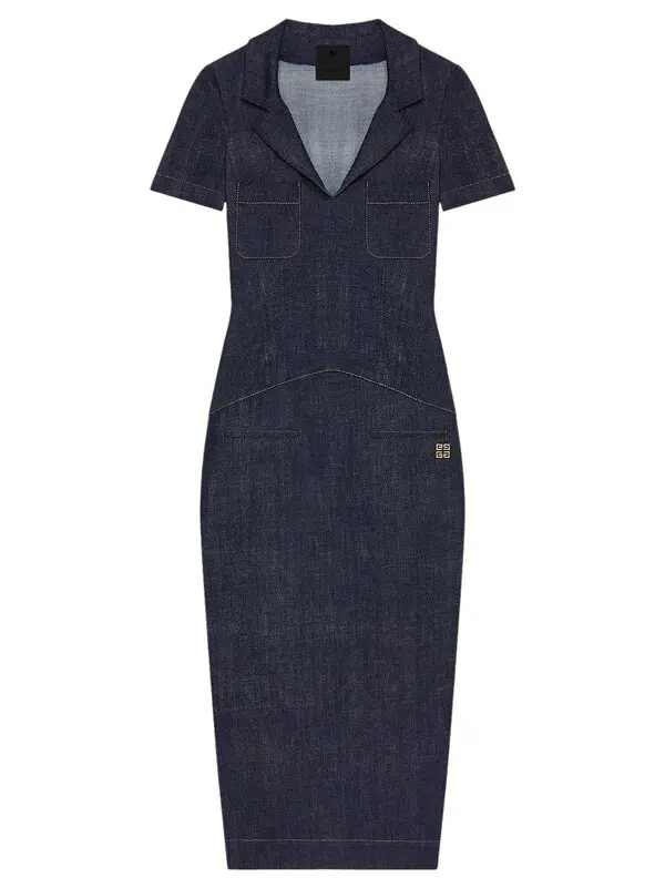 Givenchy Denim Midi Dress - Blue