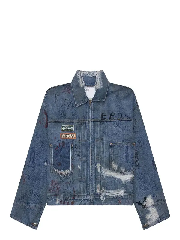 PALY HOLLYWOOD Denim Trucker Jacket - Blue