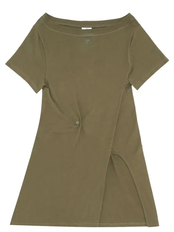 COURREGES Boat Neck Mini Dress - Green