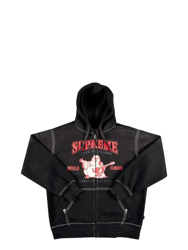 Supreme X True Religion Zip Up Hooded Sweatshirt - Black