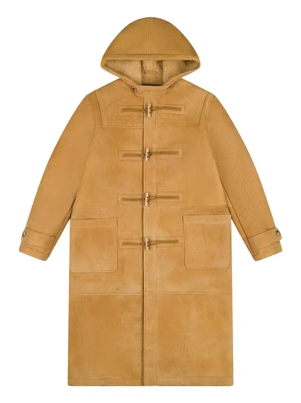 DENIM TEARS Derry Shearling Duffle Coat - Tan