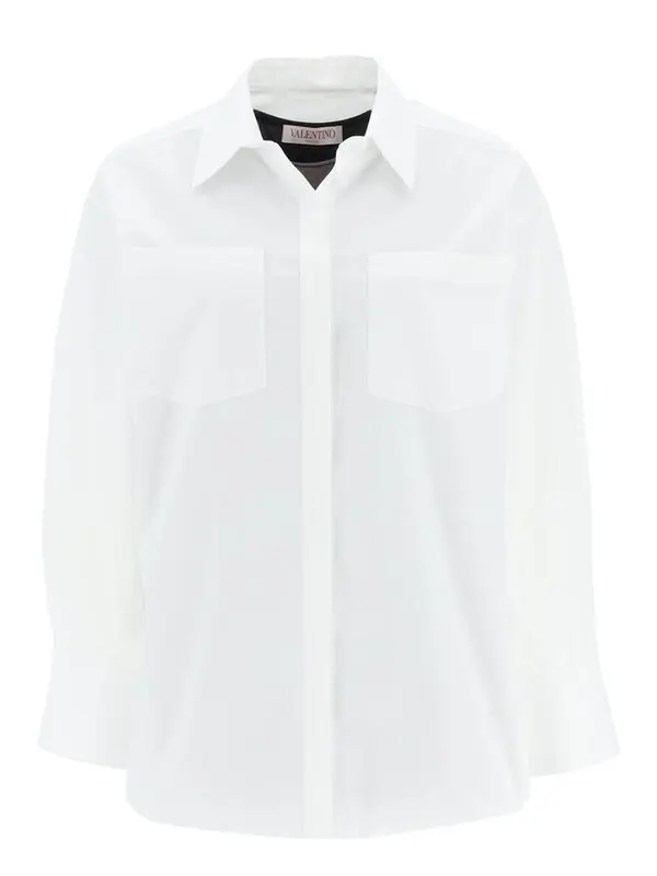 Valentino Garavani Wide Poplin Shirt - White