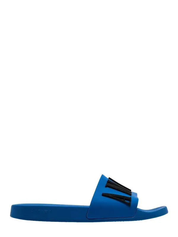 Amiri Rubber Logo Pool Slides - Blue