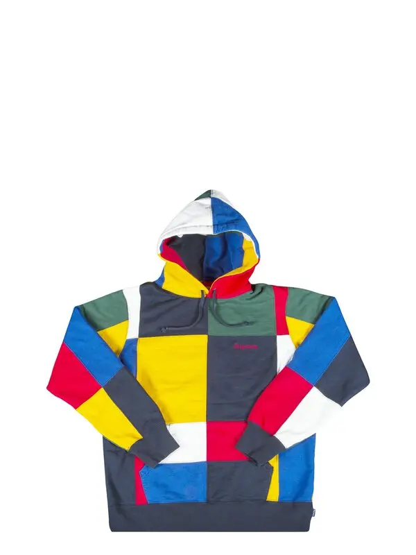 Supreme Patchwork Hooded Sweatshirt - Blue