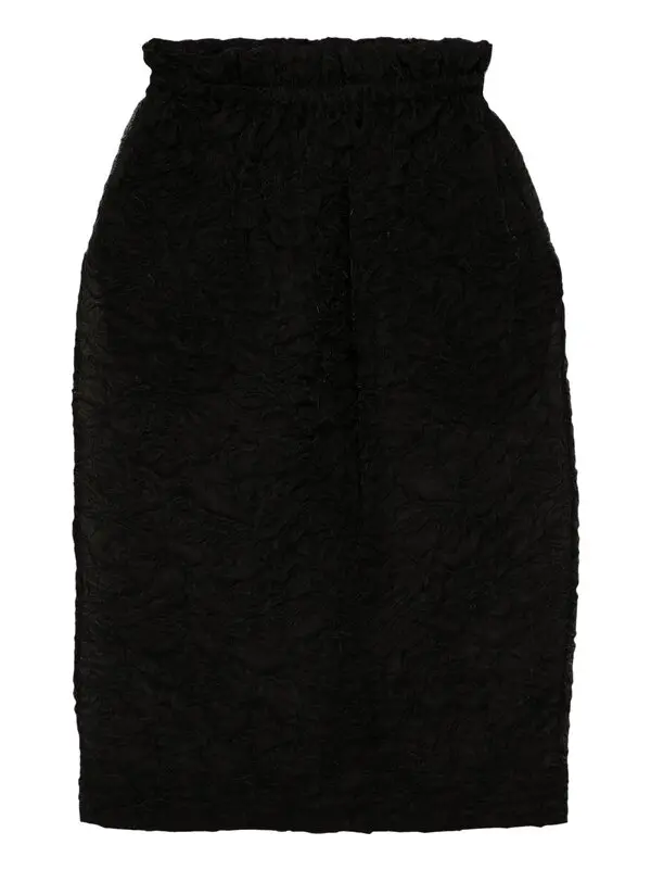 Simone Rocha Gathered Ruffle Tulip Skirt - Black