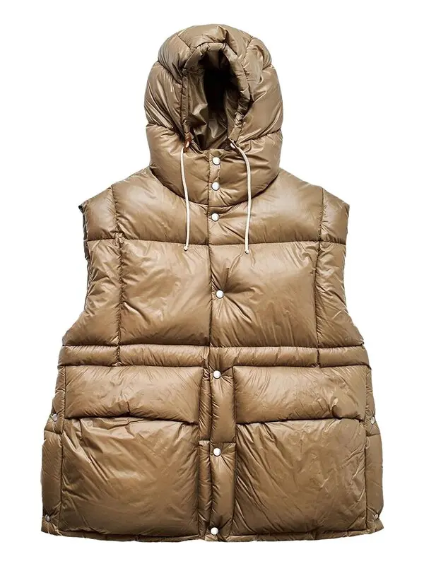 JIL SANDER Quilted Padded Gilet - Brown