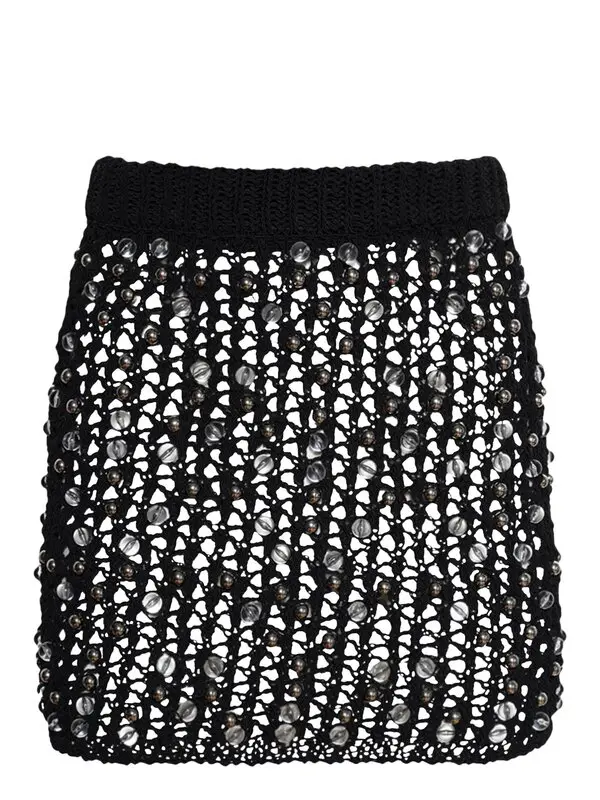 Coperni Beaded Knitted Skirt - Black