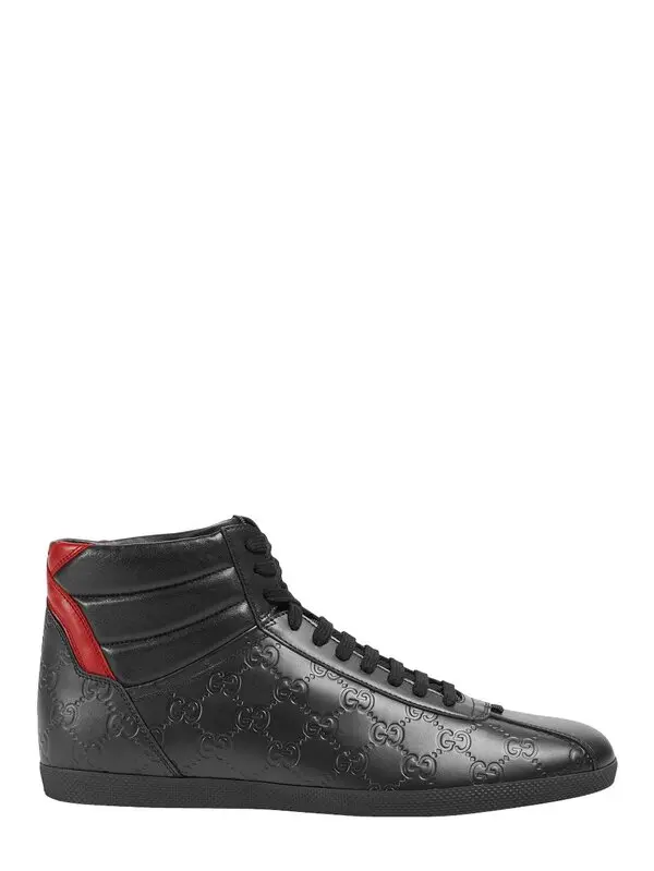 Gucci Signature High Top Sneakers - Black