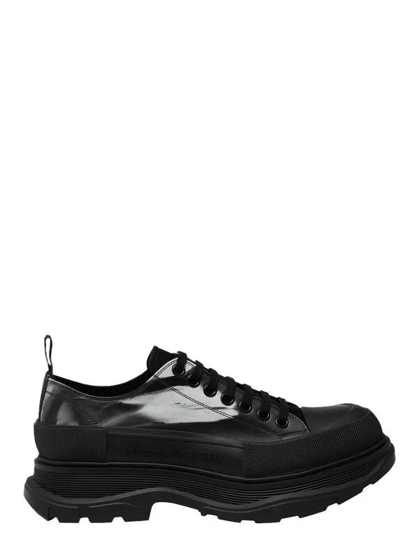 Alexander McQueen Tread Slick Lace Up Solarised Flower - Black