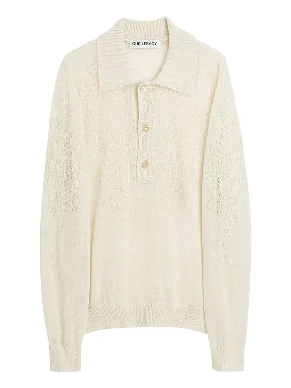 Our Legacy Big Piquet Polo Sweater - Cream