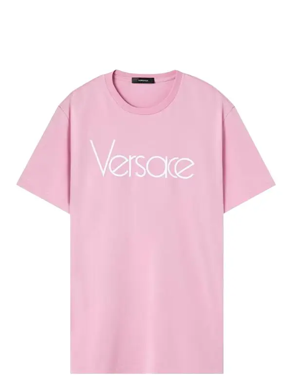 Versace Embroidered 80s Jersey T-shirt - Pink