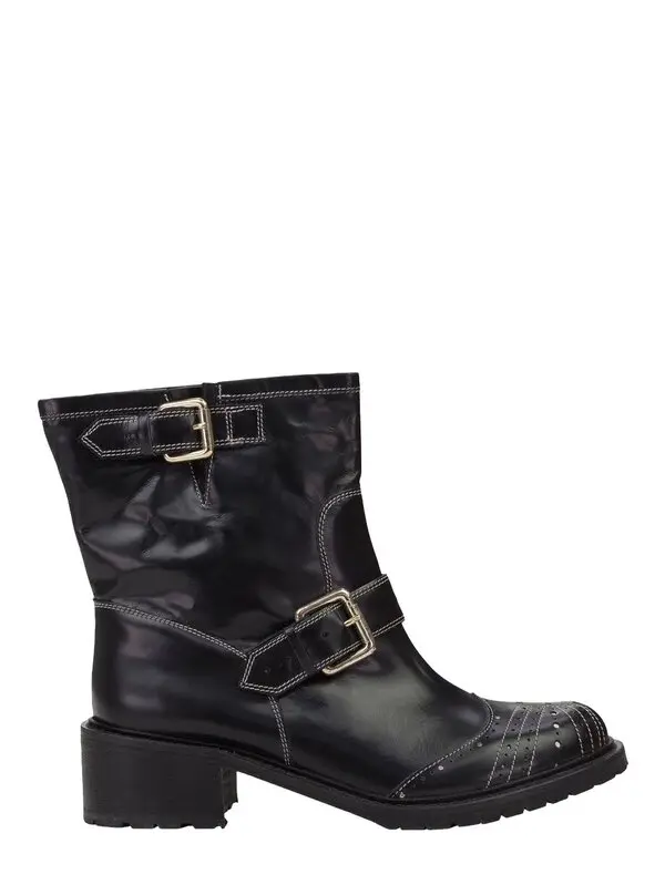 Valentino Garavani Thread Side Logo Ankle Boot - Black