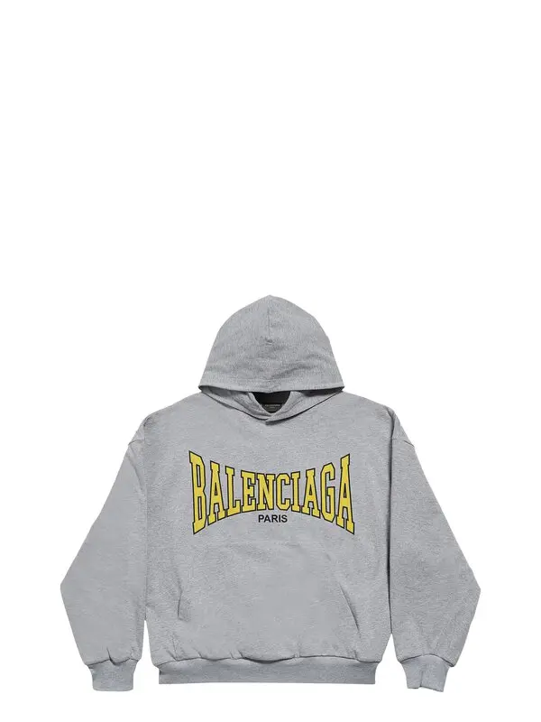Balenciaga Logo Printed Hoodie - Grey