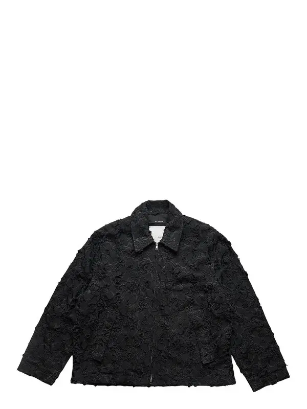 SONG FOR THE MUTE Distressed Zip-up Jacket - Black
