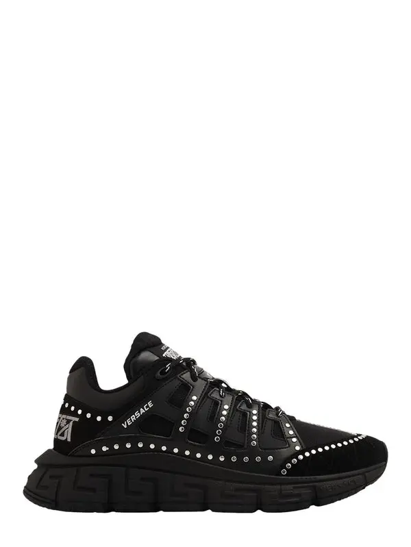 Versace Trigreca Studded Sneakers - Black