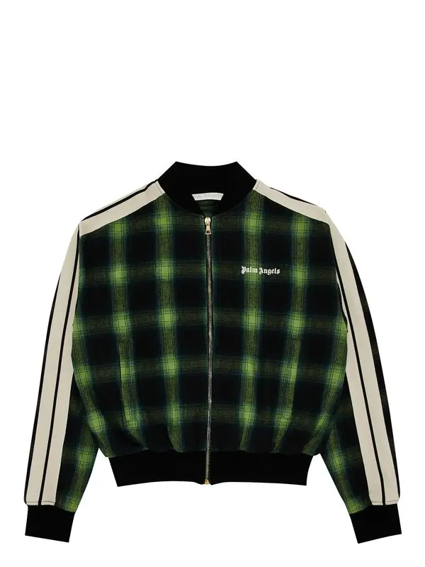Palm Angels Classic Logo Check Bomber Jacket - Green