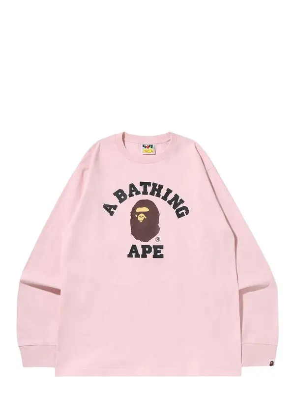 A BATHING APE College Long-sleeve Tee - Pink