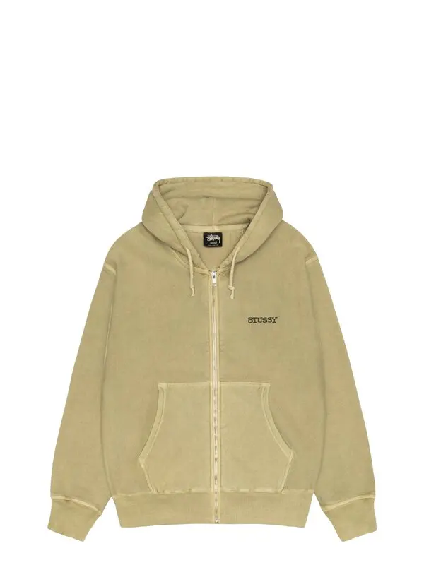 StÜssy Jumbo Zip Up Hoodie - Green
