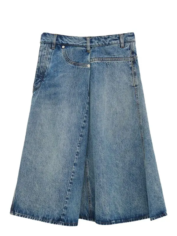 Loewe Deconstructed Denim Skirt - Blue