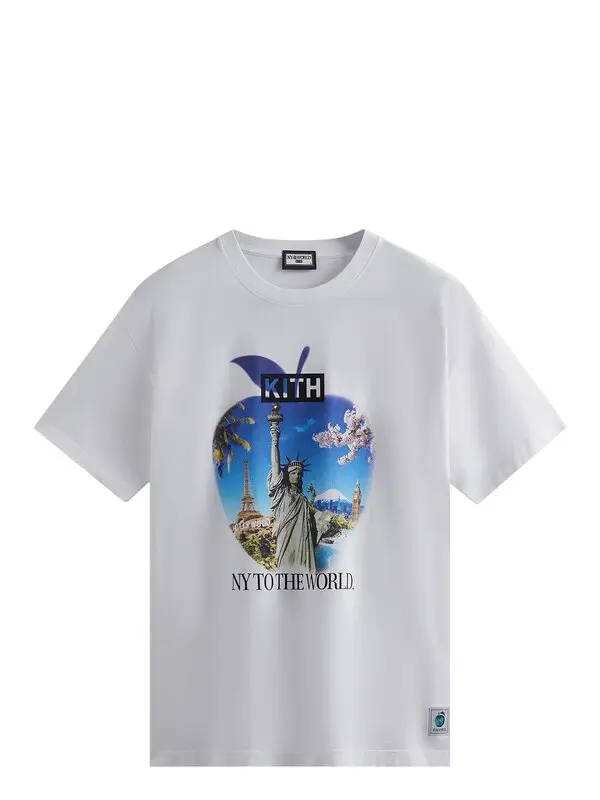Kith New York To The World Souvenir Vintage Tee - White