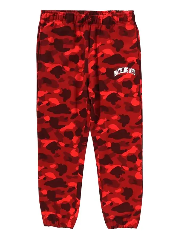 A BATHING APE Color Camo Sweatpants - Red