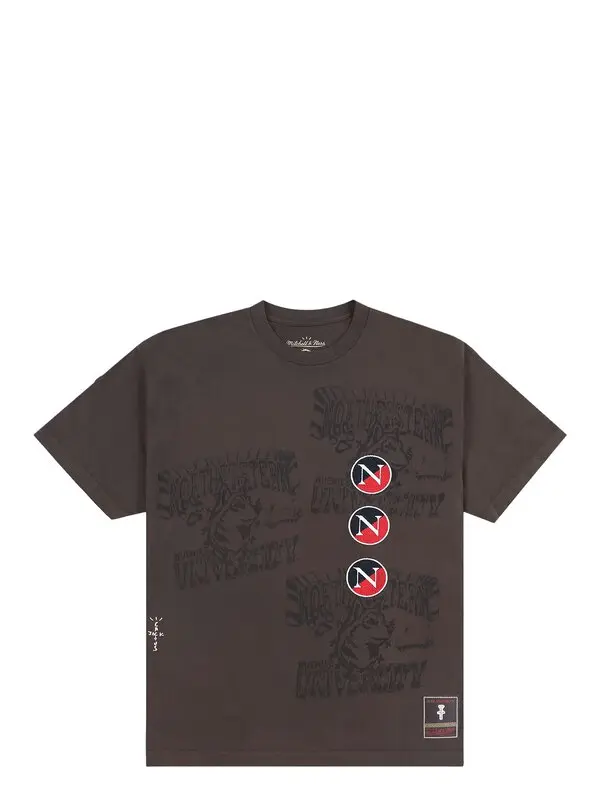 CACTUS JACK BY TRAVIS SCOTT Cactus Jack X Mitchell & Ness Northeastern University Seal Tee - Brown