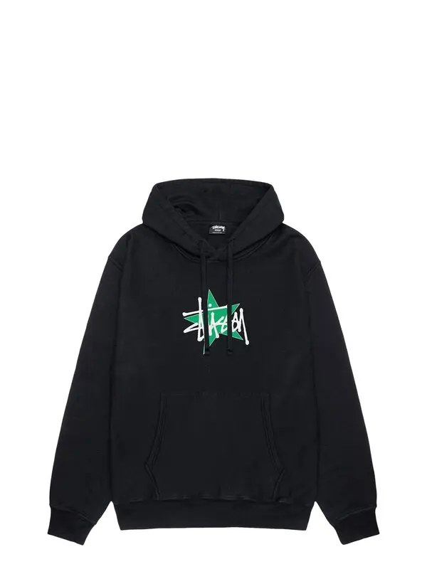 StÜssy Star Pigment Dyed Hoodie - Black