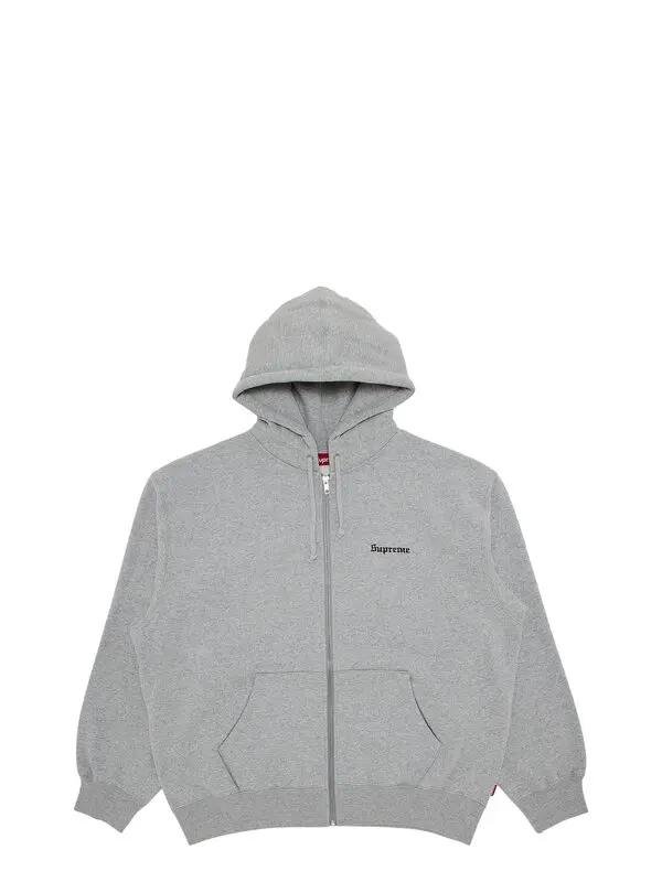 Supreme Crest Zip Up Hoodie - Grey