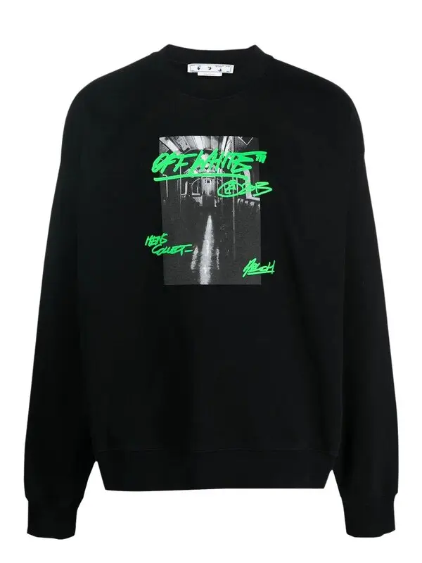 Off-White Metro Type Skate Crewneck - Black