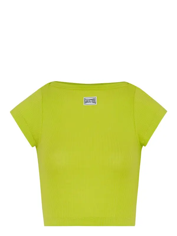 Jean Paul Gaultier Cropped Baby Tee - Green